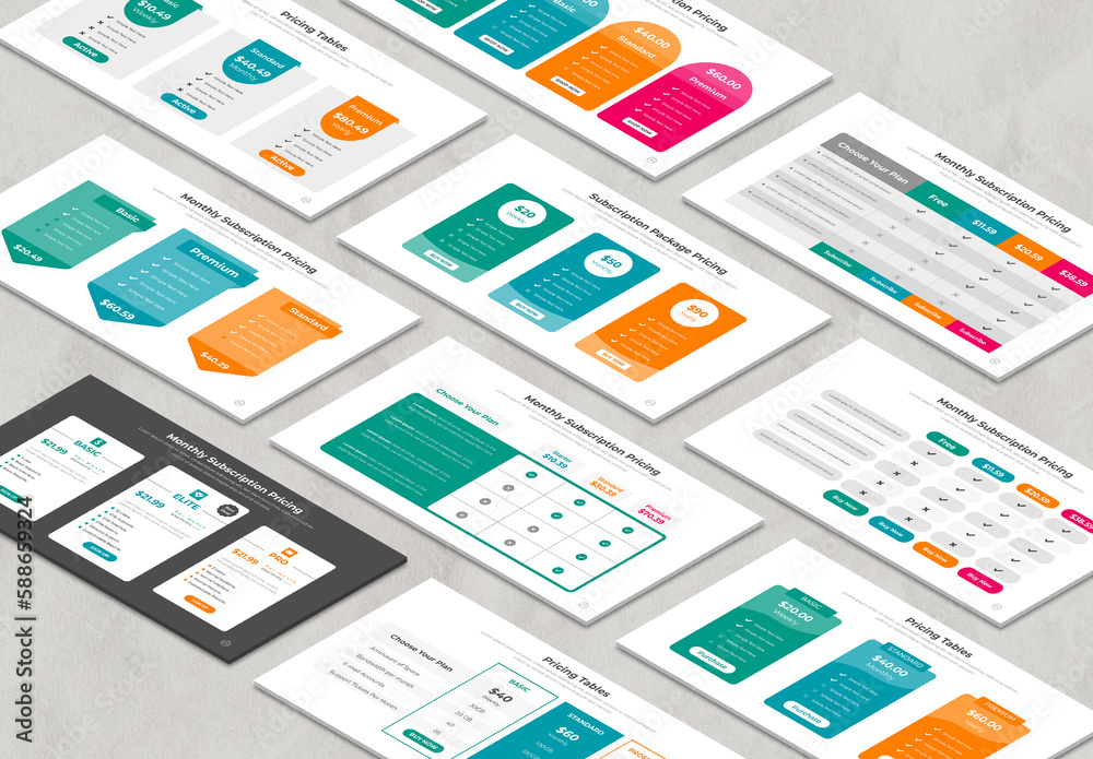 Pricing Infographic Presentation Layout Stock Template | Adobe Stock
