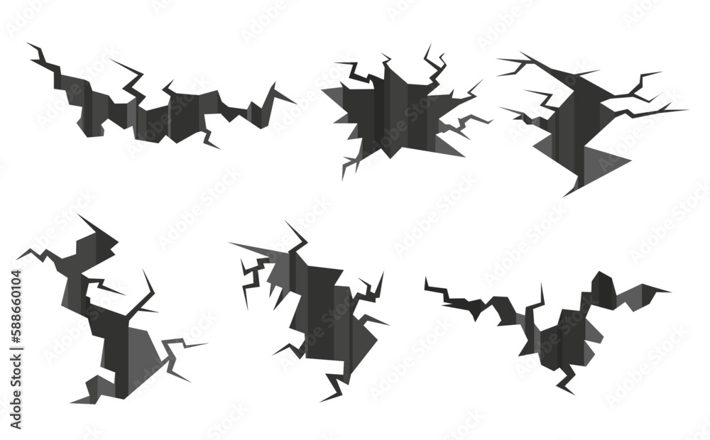 cartoon crack silhouette set Stock Vector | Adobe Stock
