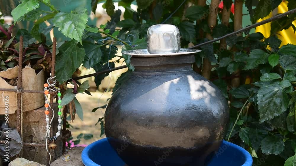 Drinking water from the pot is good in hot summer days ,Village decor ...