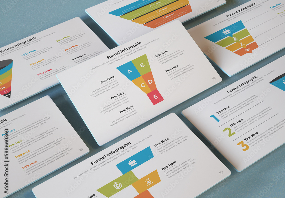 Funnel Infographic Layout Presentation Stock Template | Adobe Stock