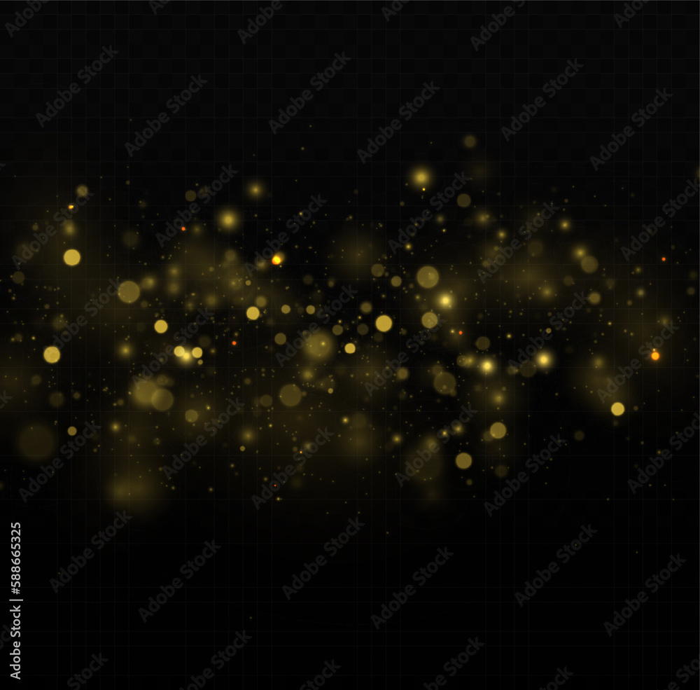 Golden dust light png. Christmas glowing bokeh confetti and sparkle ...