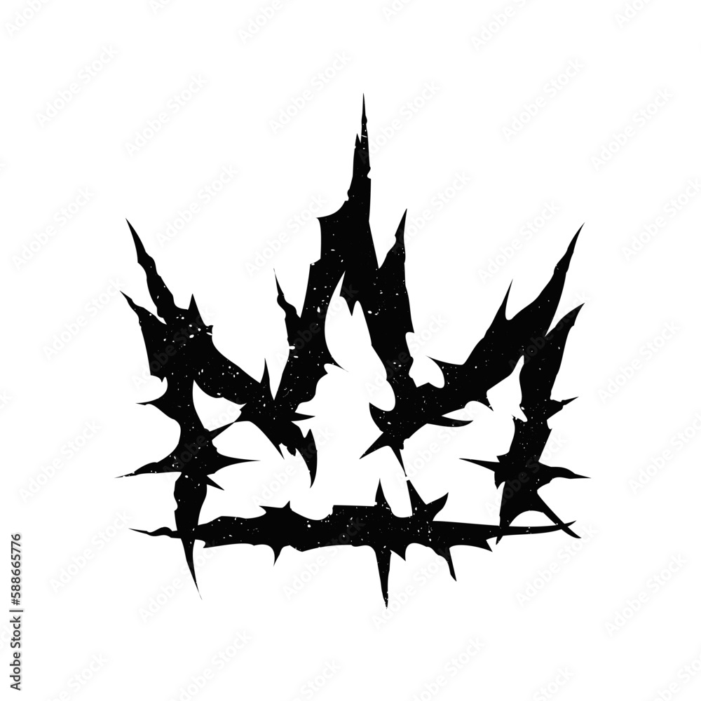 Gothic Punk Crown Grunge style tattoo. Doodle style Gothic Crown Dark ...