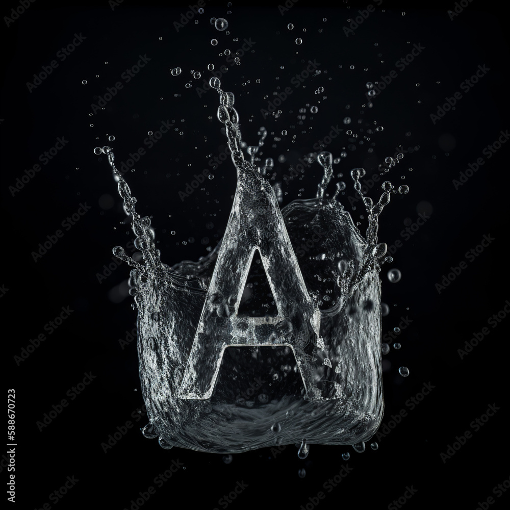 letter, A, water, splash, black, woman, drop, liquid, art, light ...