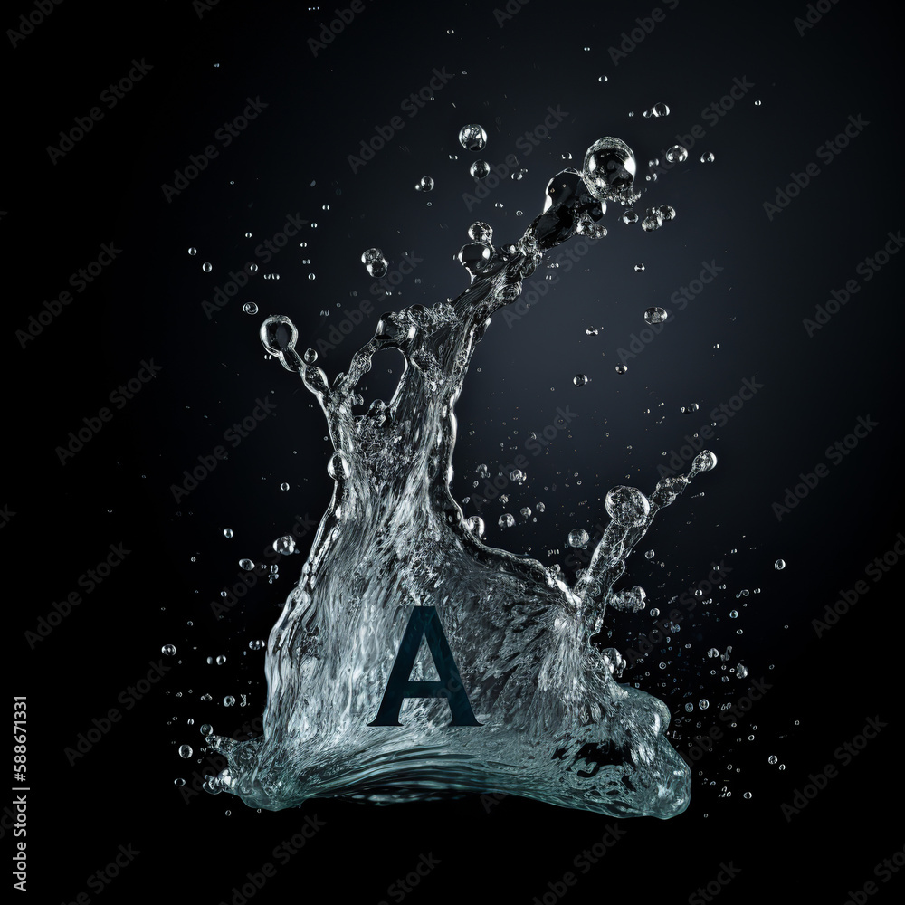 letter, a, water, splash, black, woman, drop, liquid, art, light ...