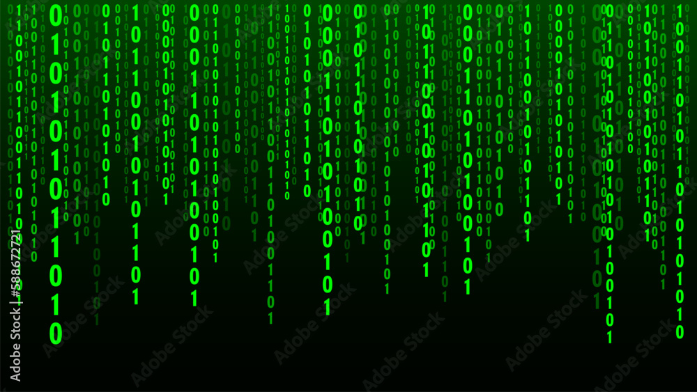 Technology matrix background. Cyber security with falling numbers on ...