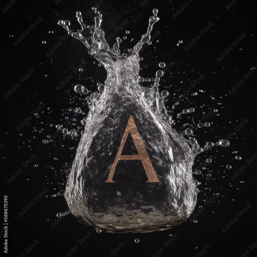 letter, a, water, splash, black, woman, drop, liquid, art, light ...