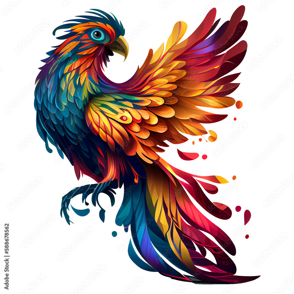 Colorful Phoenix clipart, Phoenix on Transparent background png ...