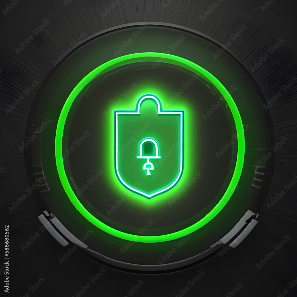Securing Our Digital World: Green Globe with Glowing Shield and Lock ...