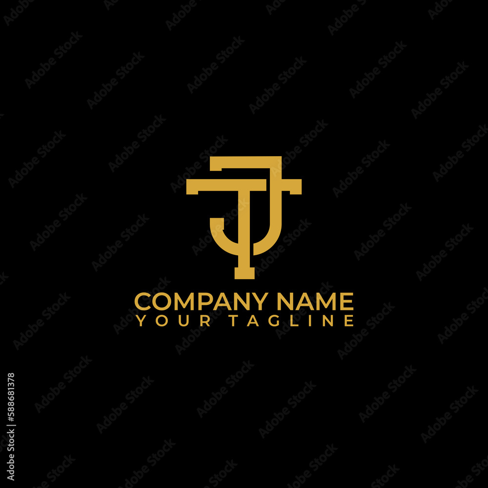 Elegant letter T J vector icon. TJ monogram logo design vector with ...