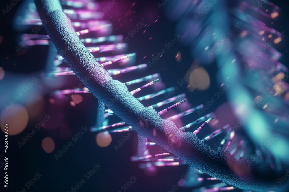 Vibrant 3D Illustration of DNA Replication in Microscopic Detail Stock ...