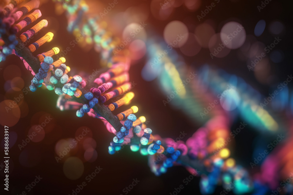 Vibrant 3D Illustration of DNA Replication in Microscopic Detail Stock ...