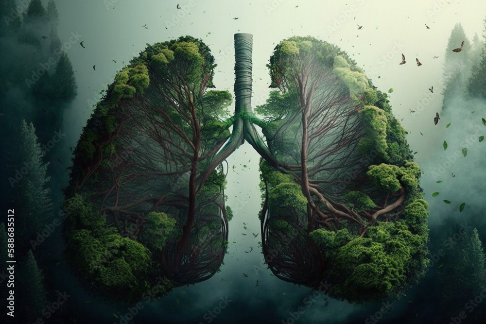 The forest, the lungs of Earth. Fresh and clean lungs without lung ...