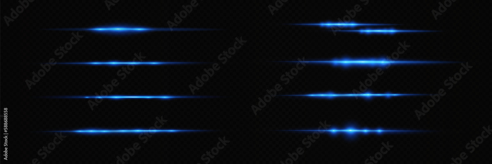 Motion light effect for banners. Blue lines. The effect of speed on a ...