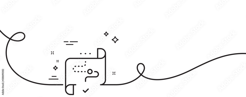 Target path line icon. Continuous one line with curl. Stratery goal ...