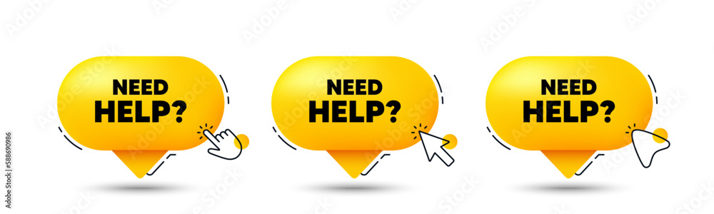 Need help tag. Click here buttons. Support service sign. Faq ...