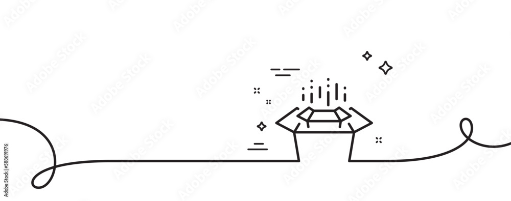Packing boxes line icon. Continuous one line with curl. Delivery parcel ...