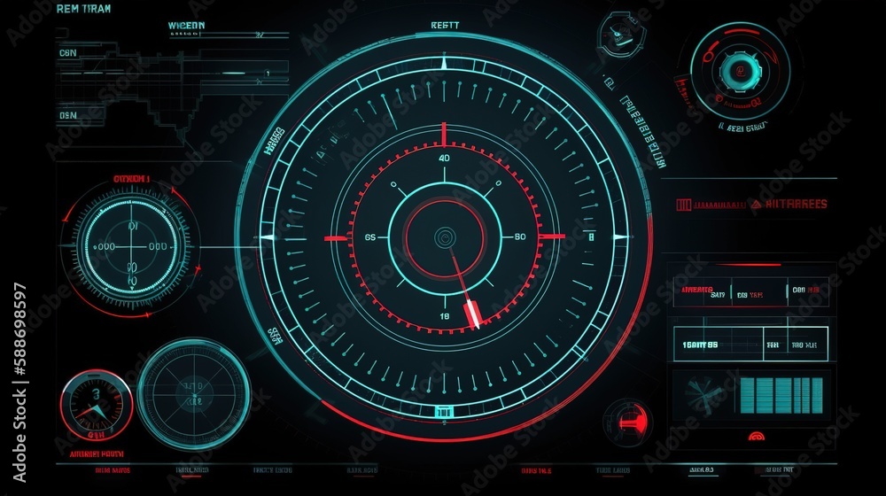 Sci-fi digital interface elements for games, icons, labels and lines. Stock Illustration | Adobe ...