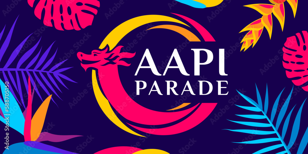 Vetor de Asian American and Pacific Islander (AAPI) Parade. Vector ...