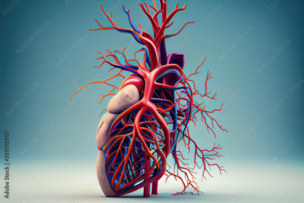 Photo & Art Print Heart Anatomy: 3D Model - Generative AI, Oleksandr