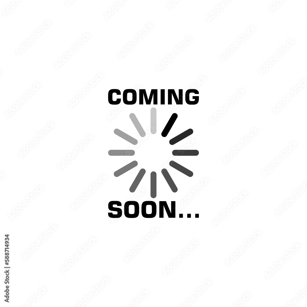 Coming soon loading icon isolated on transparent background Stock ...