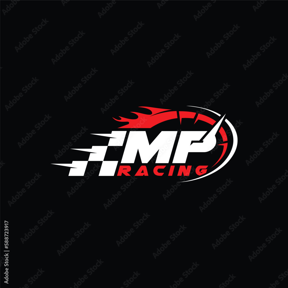 MP letter with Racing car logo design vector,automotive, car logo ...