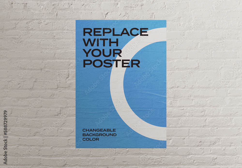 Poster Wall Mockup Template Street Outdoor Glued Advertisement Stock ...