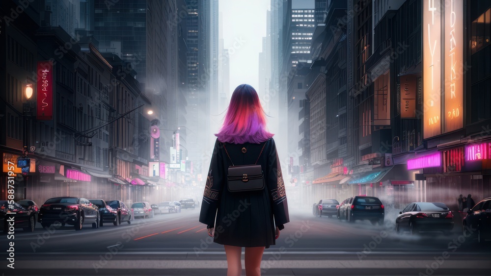 Cyberpunk streets illustration, futuristic city, dystoptic artwork at ...