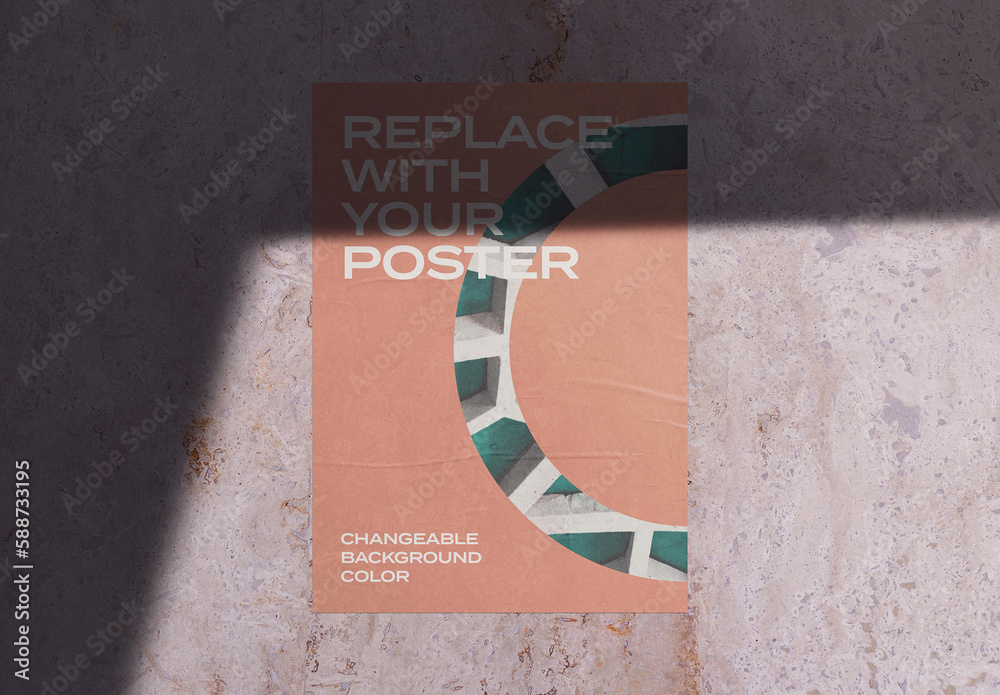 Poster Wall Mockup Template Street Outdoor Glued Advertisement Stock ...