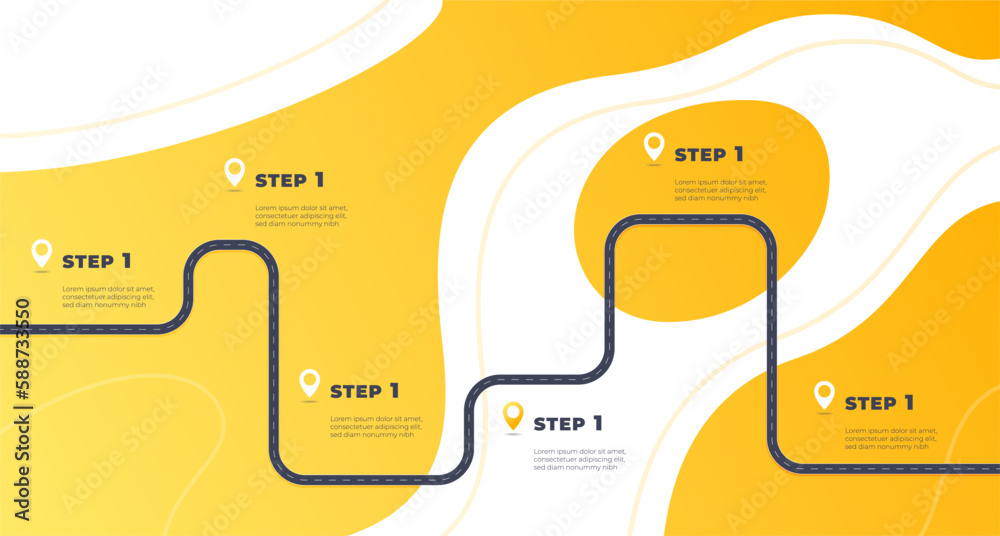 Timeline with execution points. Workflow infographics. Vector ...