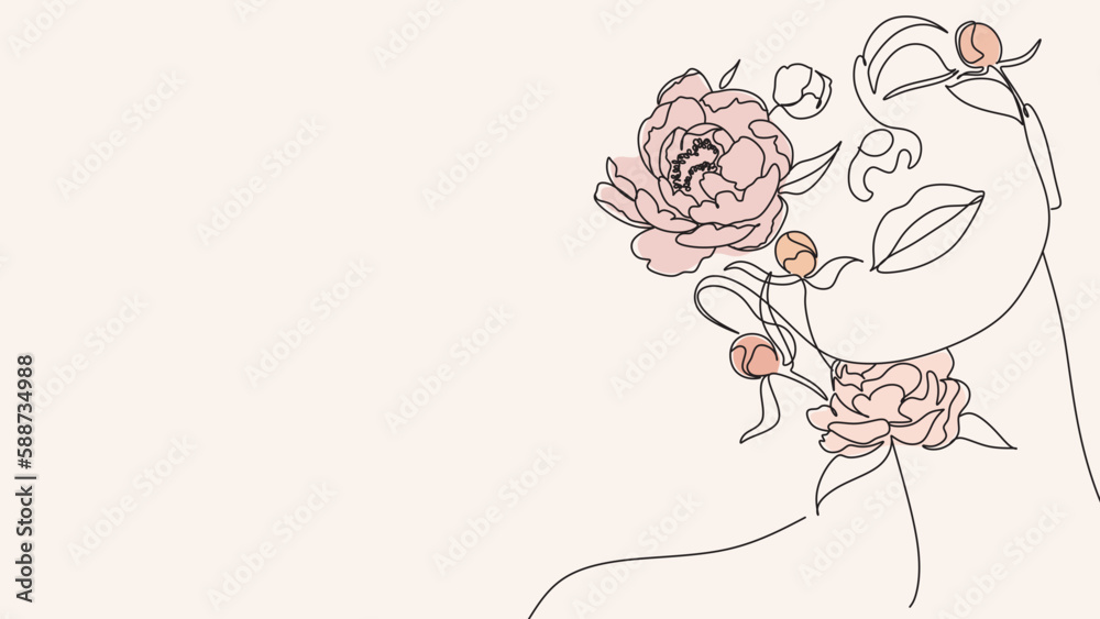 Pink Line Art feminine Motivational Desktop wallpaper, Continuous line ...