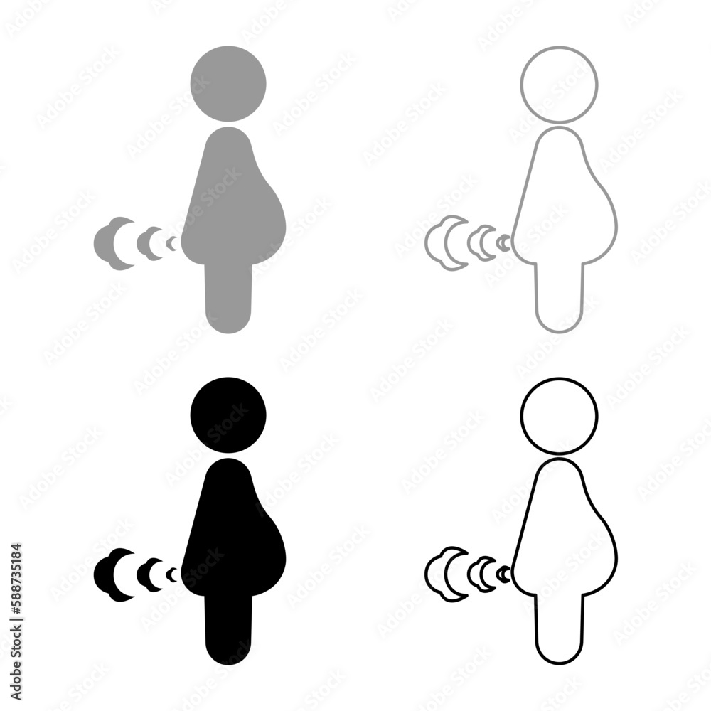 Pregnant woman farts break wind farting bloating gas cloud stench bad ...