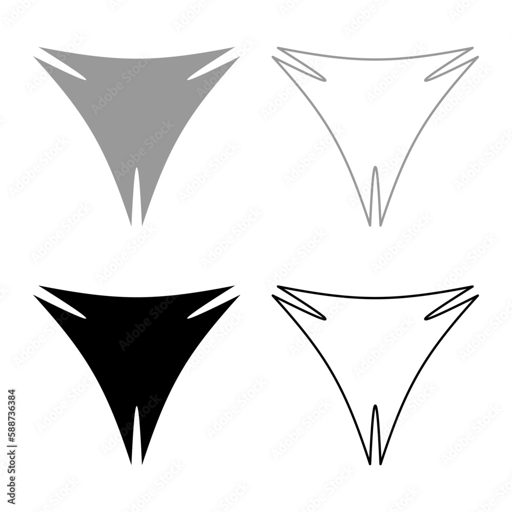 Triangle abstract shape for banner superhero sign set icon grey black ...