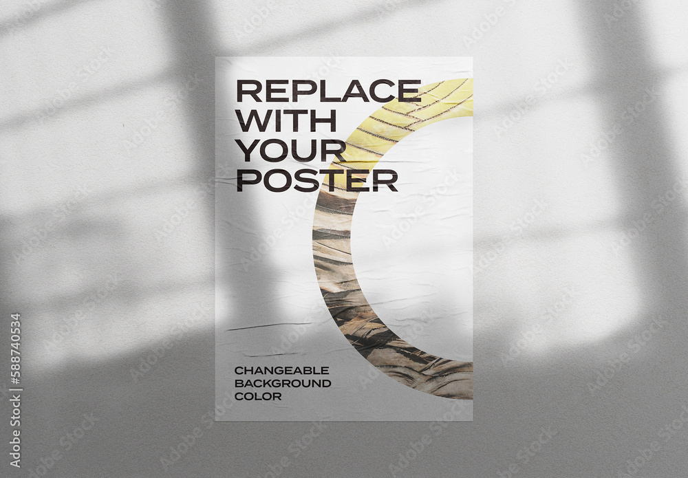 Poster Wall Mockup Template Street Outdoor Glued Advertisement Stock ...