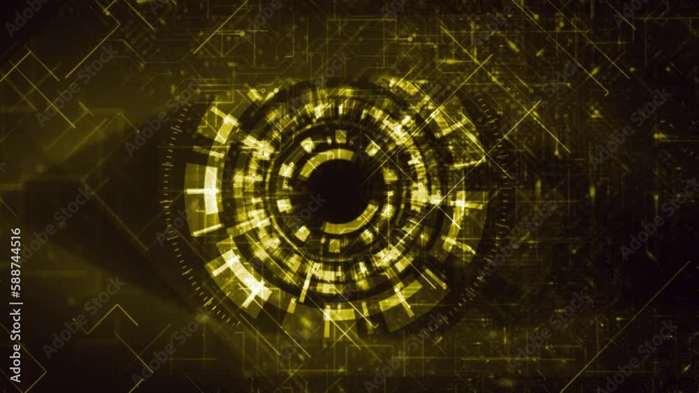 Cyber surveillance animated digital eye design with complex animated ...