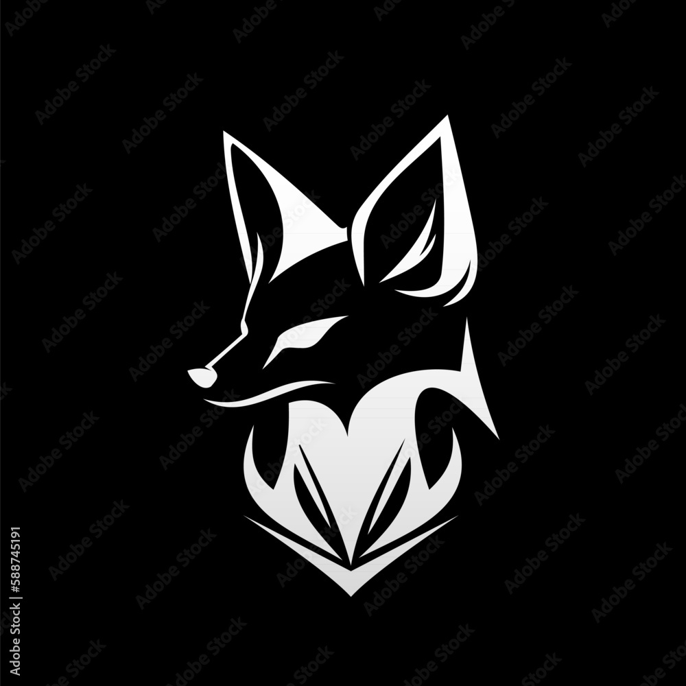 Illustrations of an animal emblem, a fox head symbol, are perfect for ...