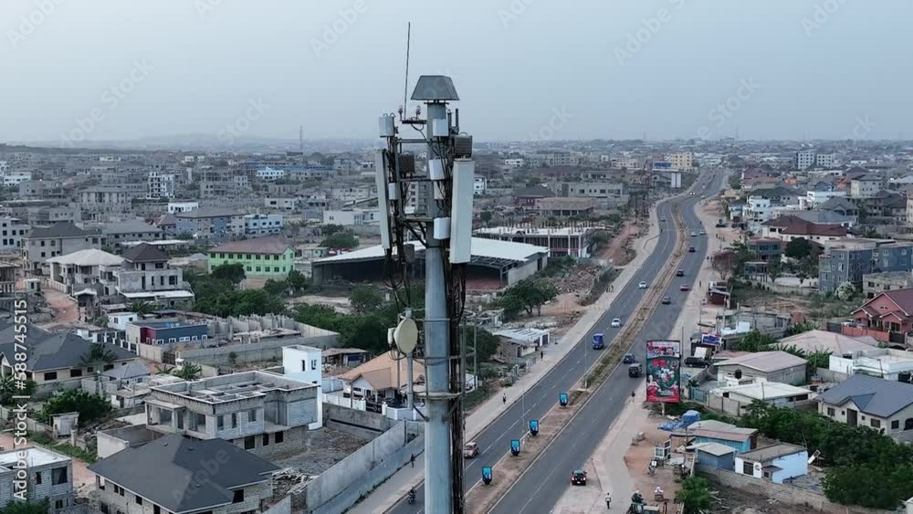 4K drone aerial footage, Accra and Jamestown, Ghana cityscape, markets ...