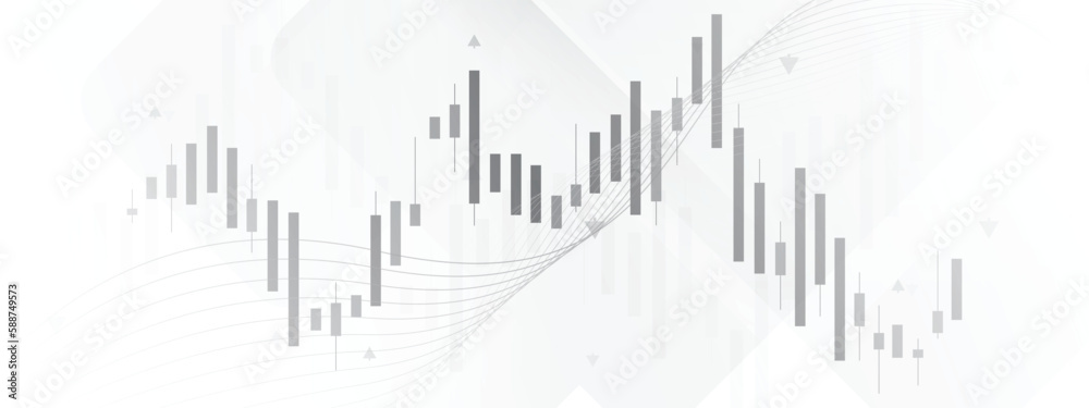 Stock market chart. financial graph line business on white background ...