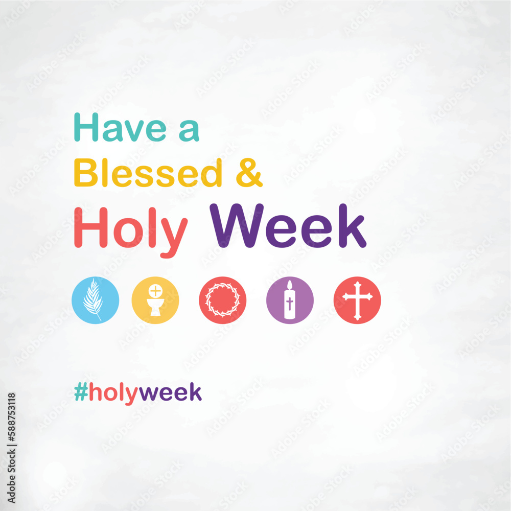 Holy week, Jesus Christ Wishes Vector Templates, Social media design ...