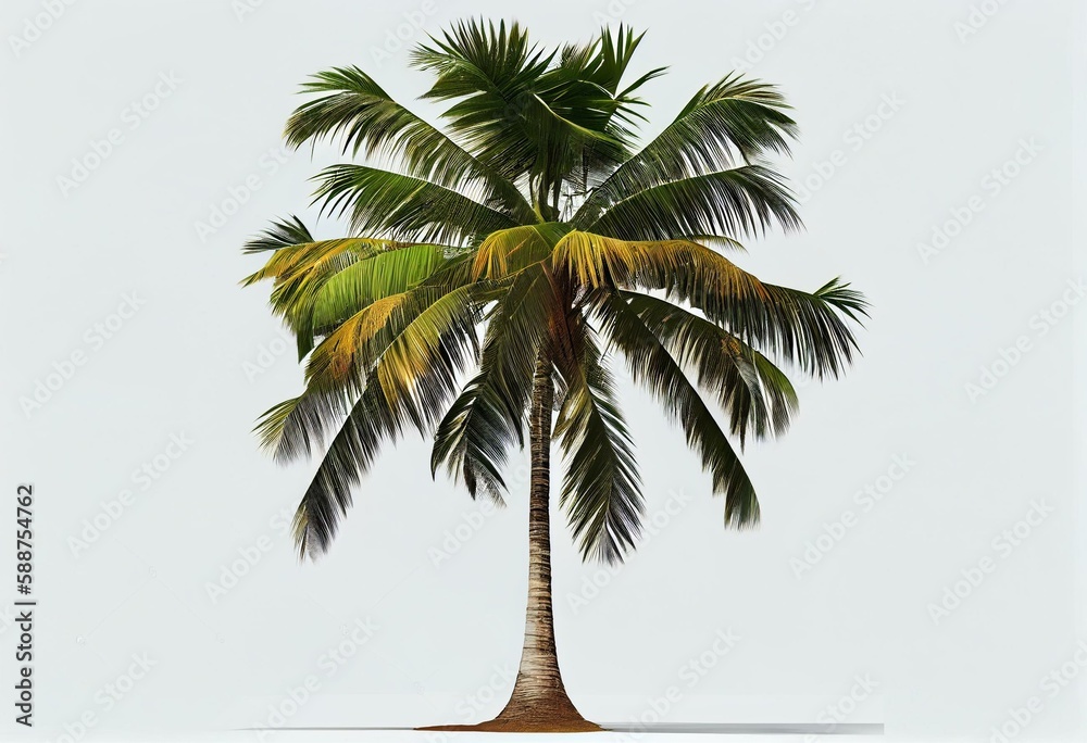 Coconut palm full-size real trees isolated on alpha channel with ...