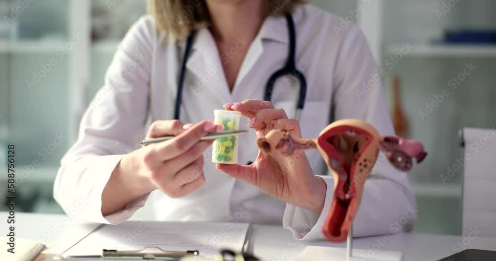 Gynecological examination of uterus and infertility treatment. Diseases ...