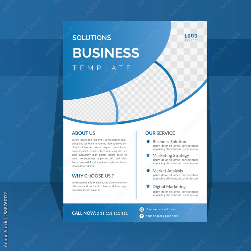 Vetor de Corporate business flyer template design with blue color ...