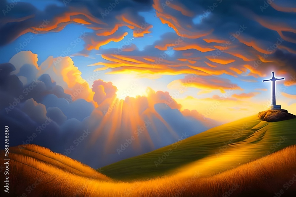 The Cross of Hope, Divine Light, The Glory of Easter The Resurrection ...