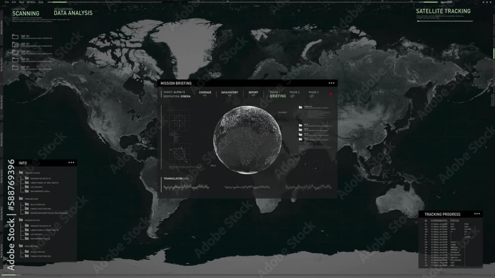 Military Target Location Scanning Via Futuristic Ui Program. Target ...