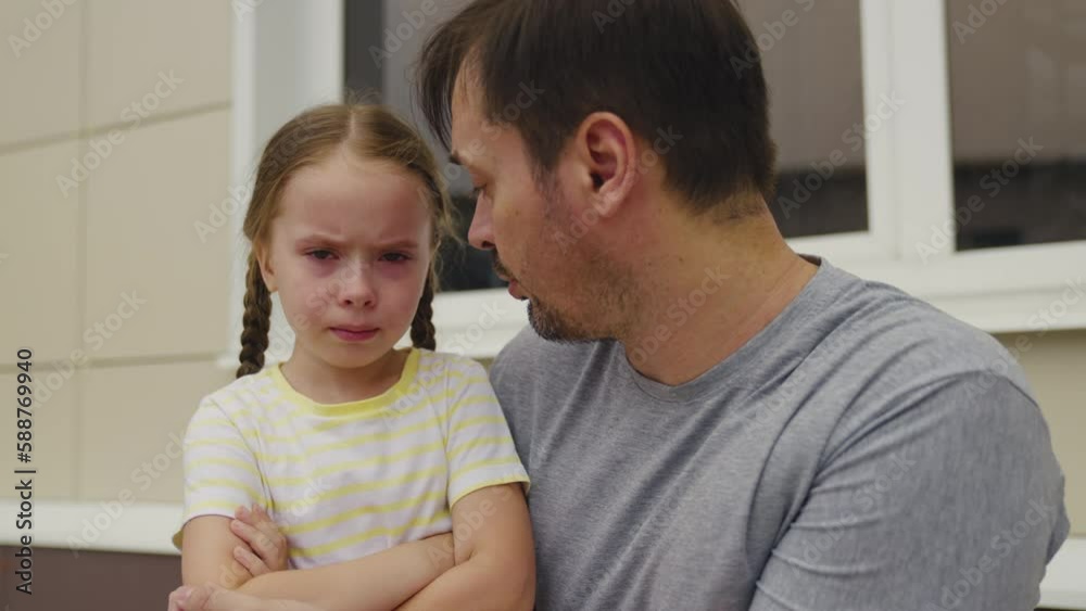 little girl was offended her dad. conversation between little child ...