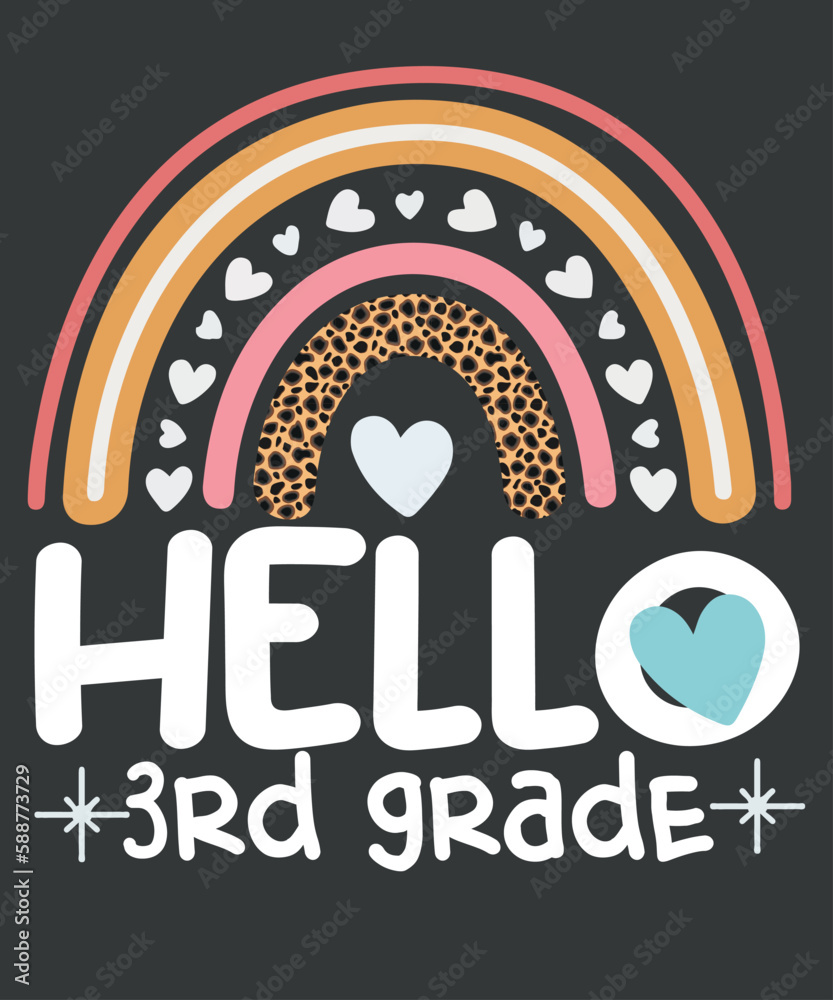 Hello 3rd Grade, teacher leopard rainbow back school,idea teachers ...