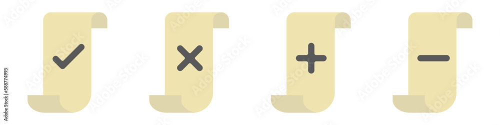 Set of simple shop receipts vector. Shop receipt with a check mark and ...