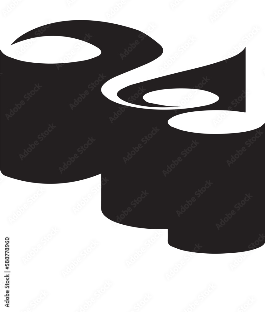 vector illustration. art. black and white poster. 3d question mark ...