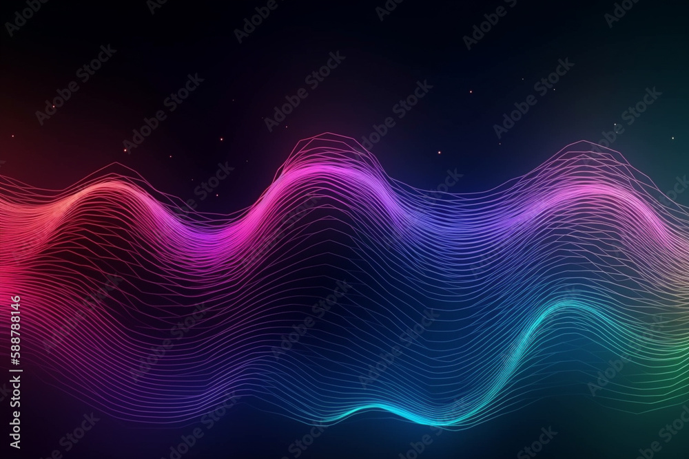Abstract background with a waves effect in vibrant purple and blue ...