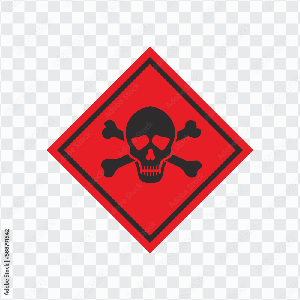 Poison Sign in red Color and Black Version. Danger attention sign ...