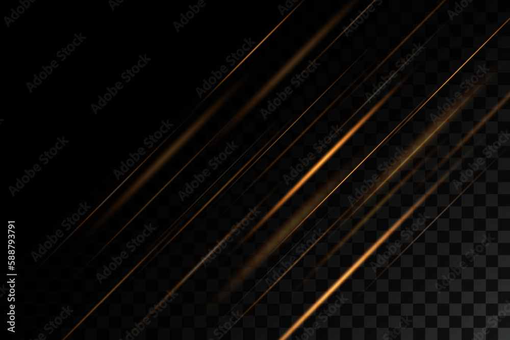 Set of lines, laser beams, bright light beams with sparkles and dust on ...